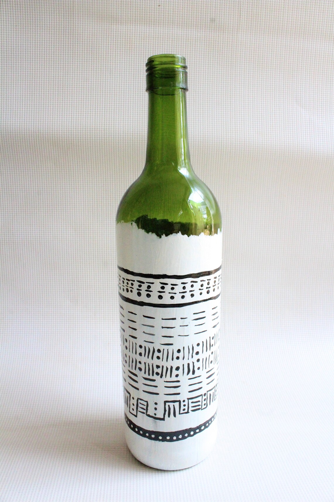 Home Decor-africa Art-painted Bottle-small Vase-africa Decor-wine ...