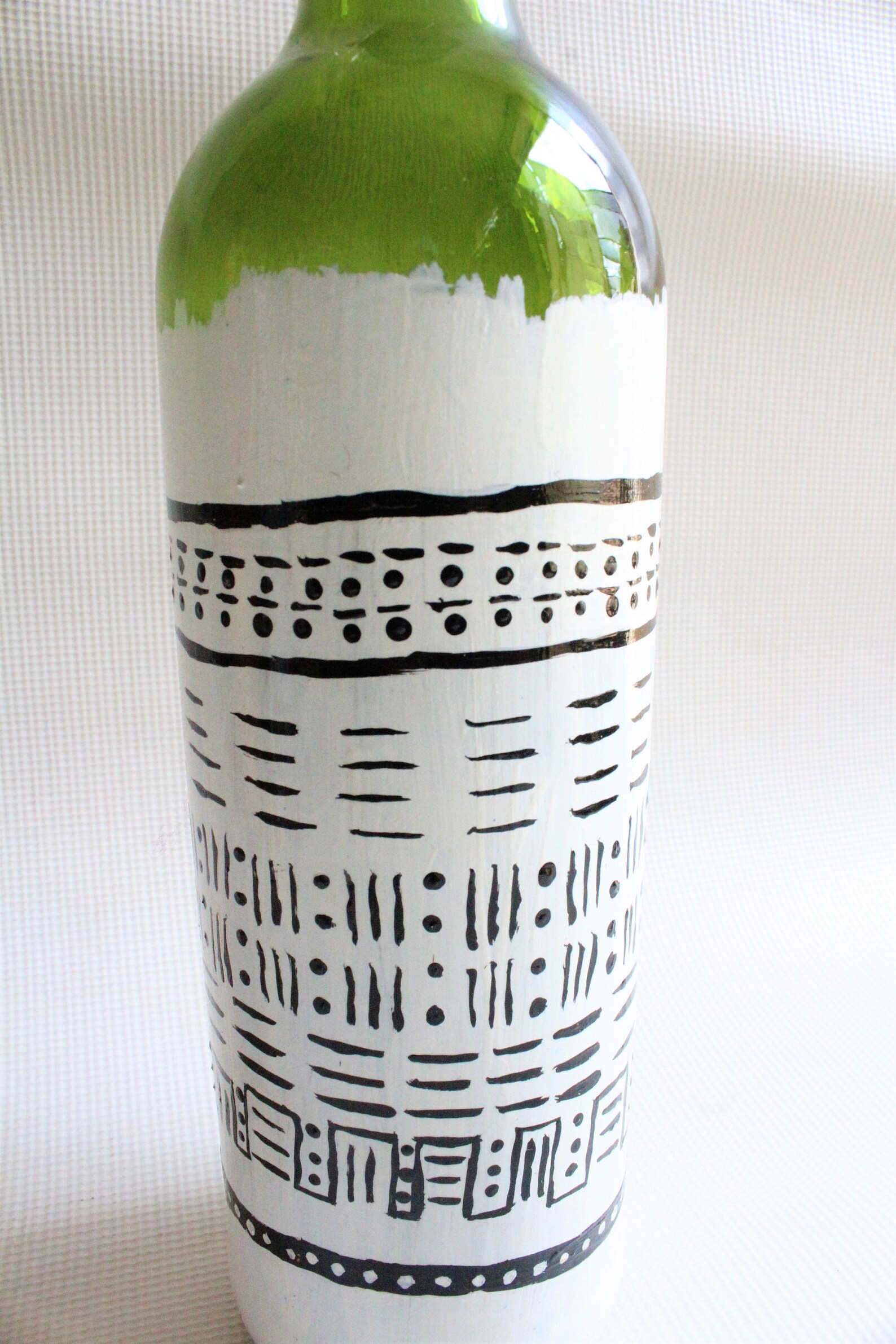 Home Decor-africa Art-painted Bottle-small Vase-africa Decor-wine ...