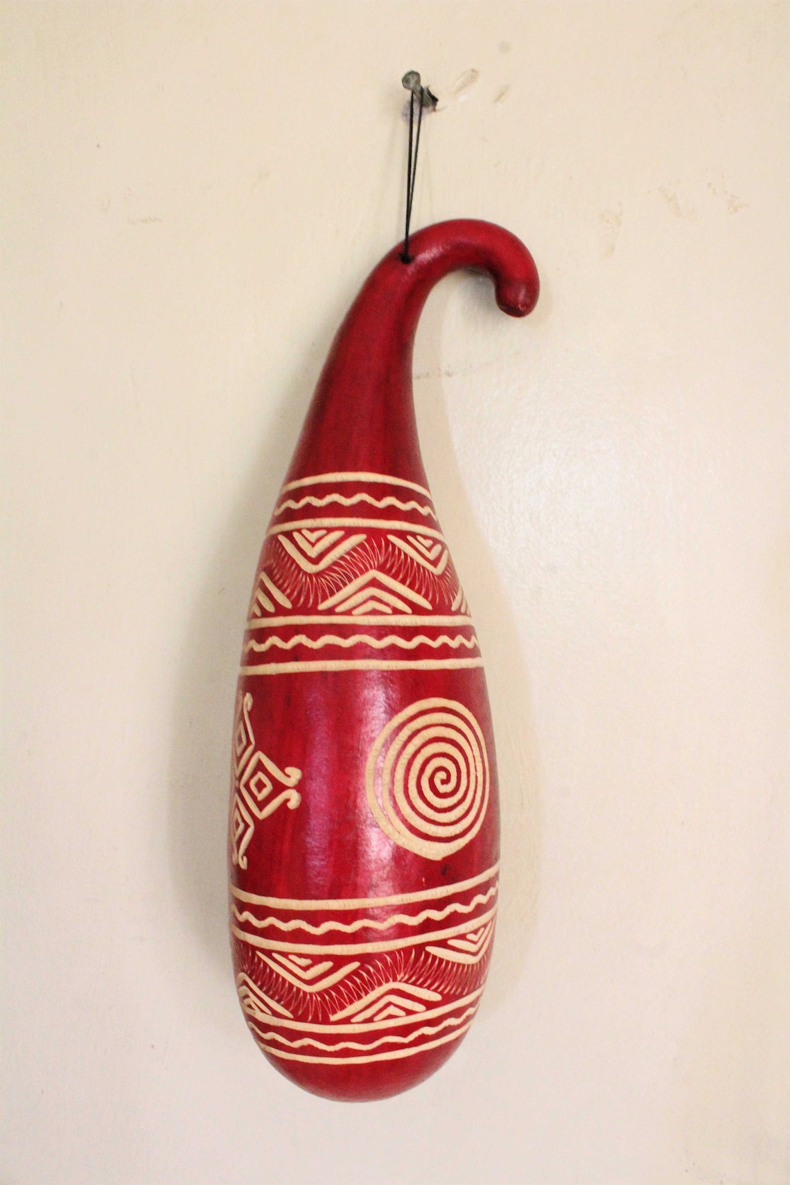 Handmade African Gourds-african Decor-handpainted Natural Gourds-wall ...