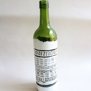 Home Decor-africa Art-painted Bottle-small Vase-africa Decor-wine ...