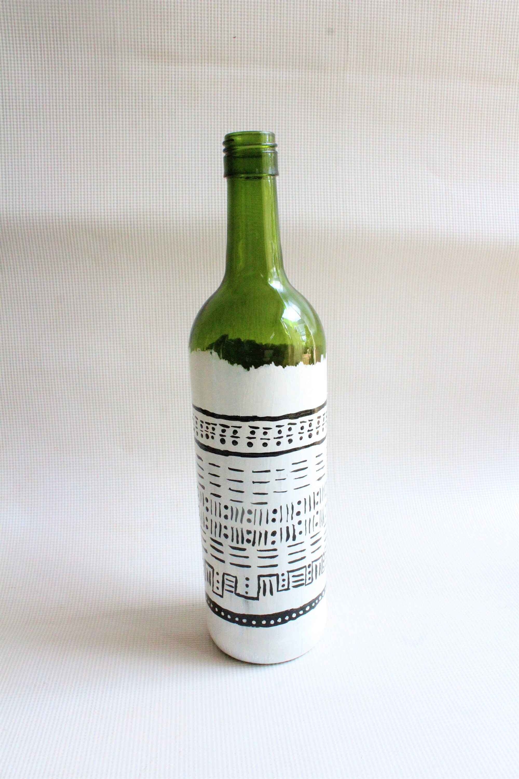Home Decor-africa Art-painted Bottle-small Vase-africa Decor-wine ...