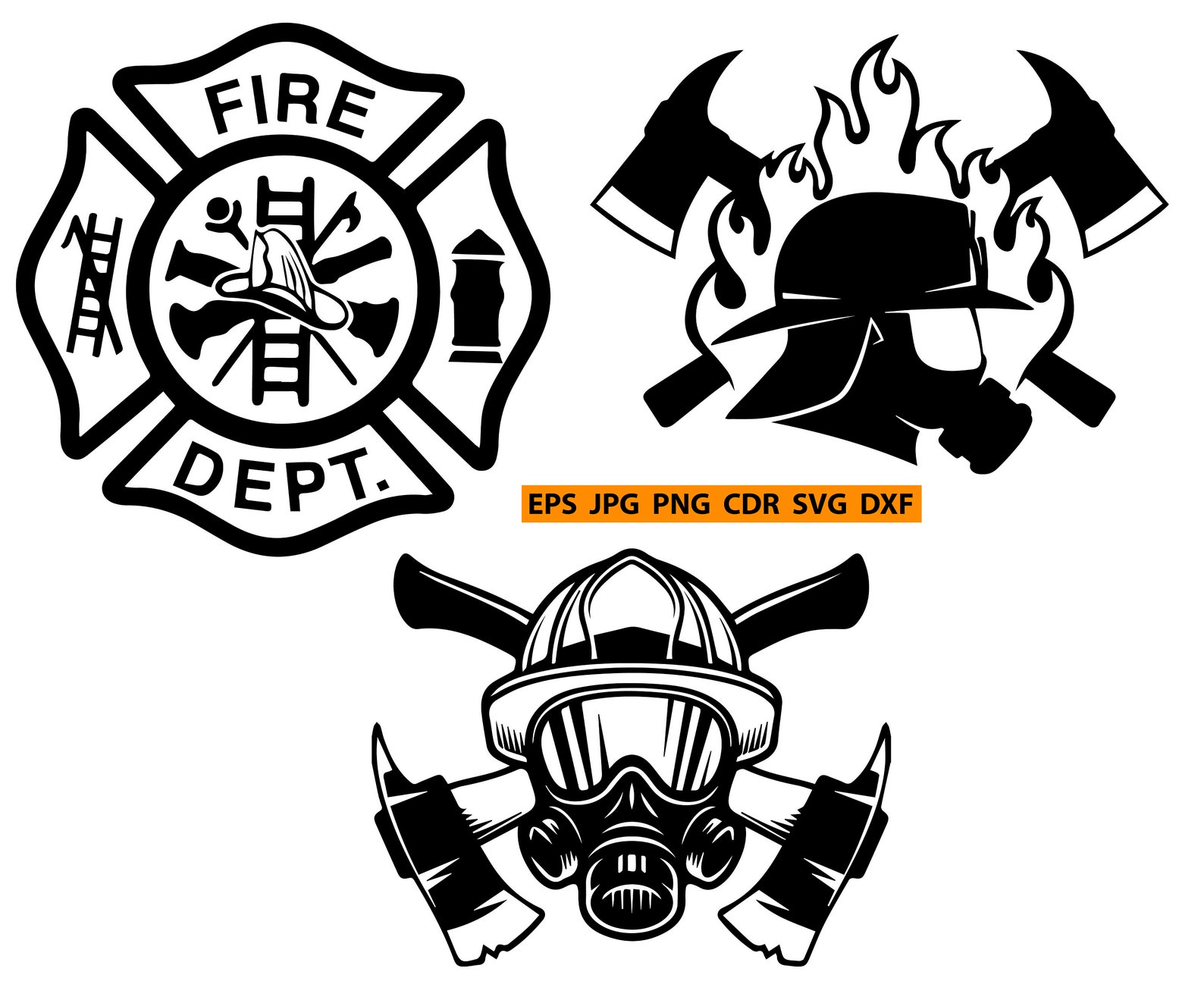 Fichier de svg de pompier logo américain de service | Etsy