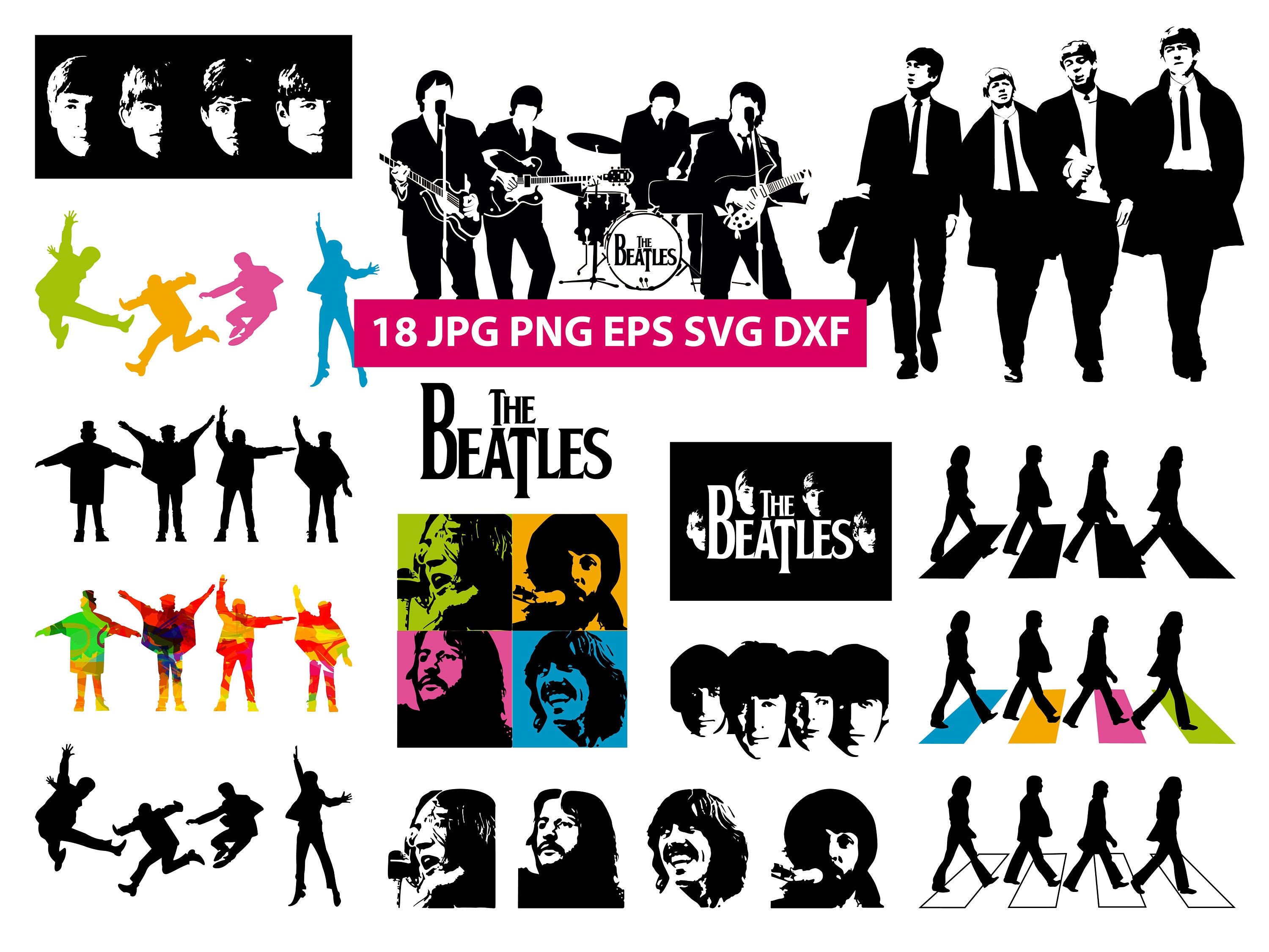 The Beatles SVG / The Beatles PNG / The Beatles Clipart / The | Etsy