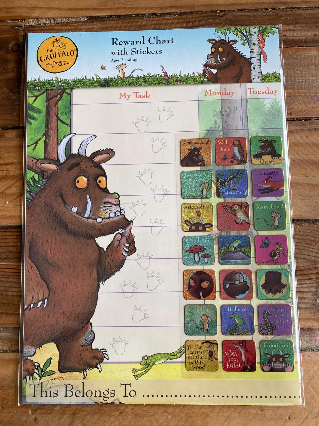 Gruffalo Reward Chart and Stickers Great for Potty Training - Etsy