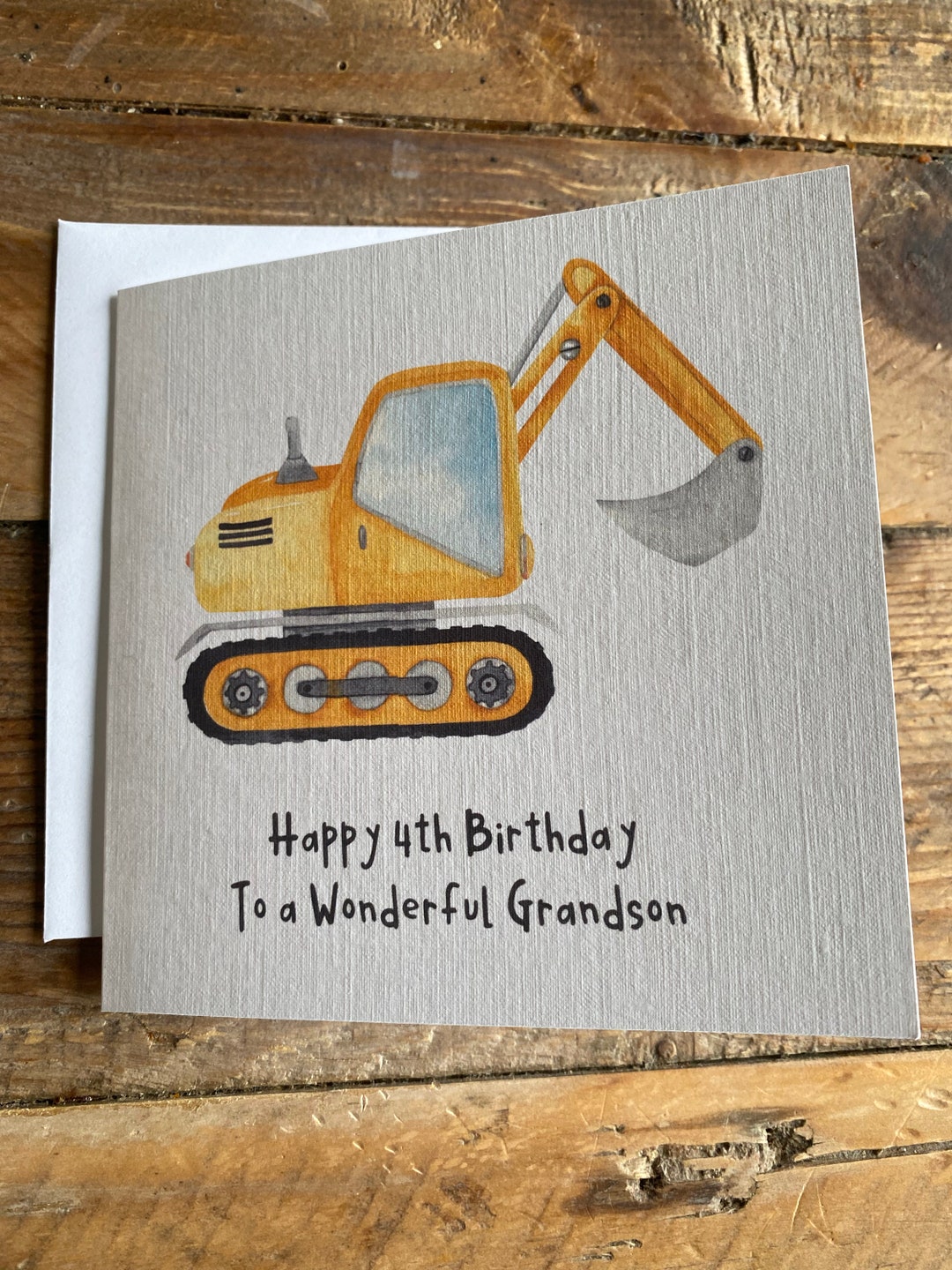 Digger Birthday Card Vehicles Any Age Personalised With Anything You ...