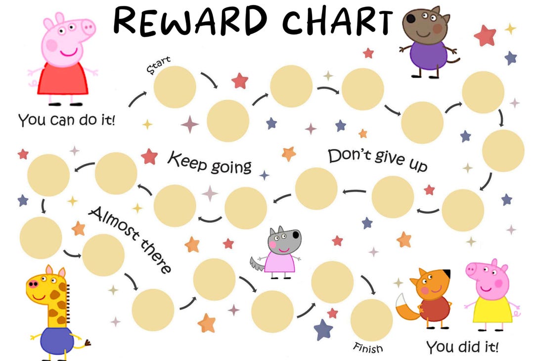 Printable Peppa Pig Reward Chart Kids Behaviour Sticker Chore Chart ...