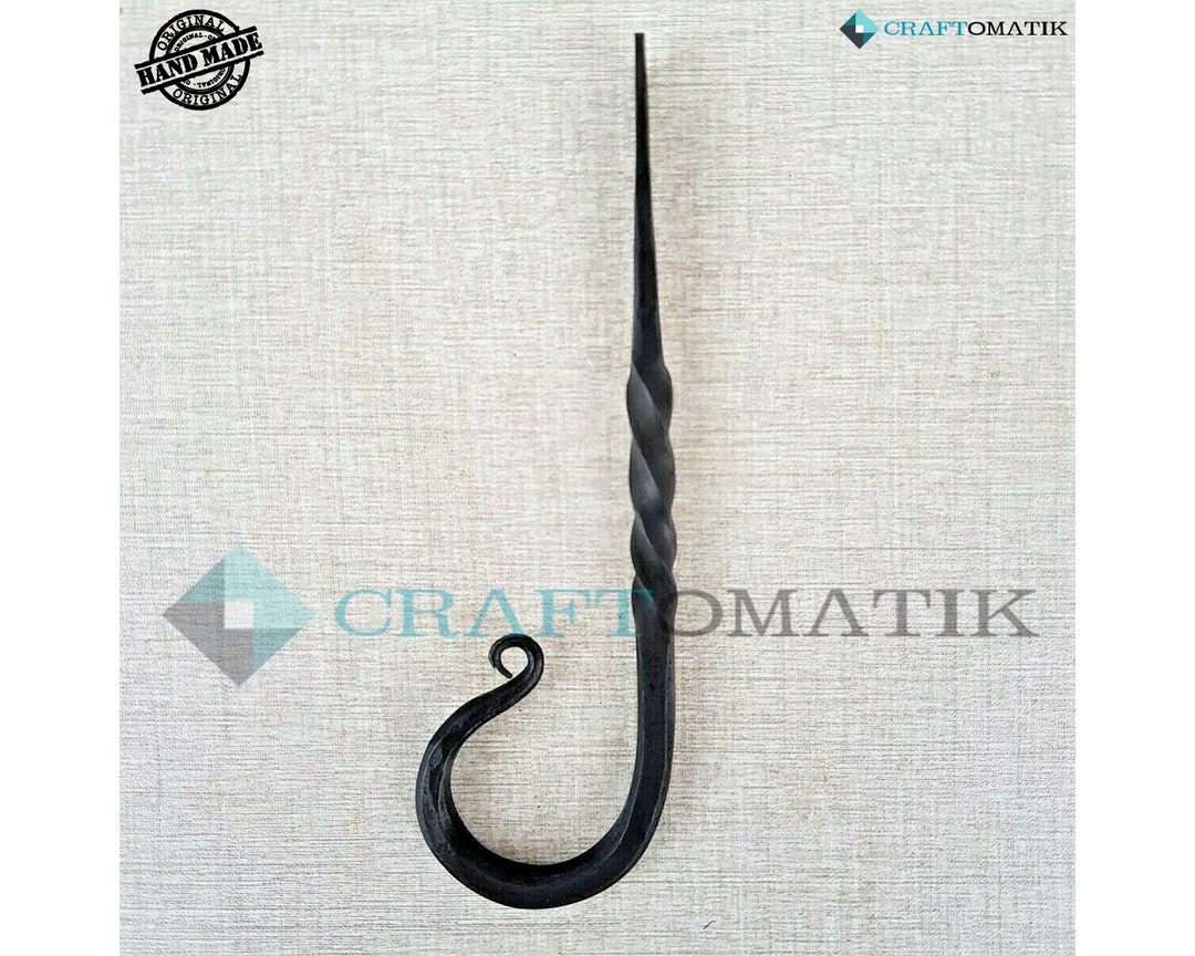 Hook | Medieval Wall Hook | Hand-forged Wrought Iron Coat Rack ...