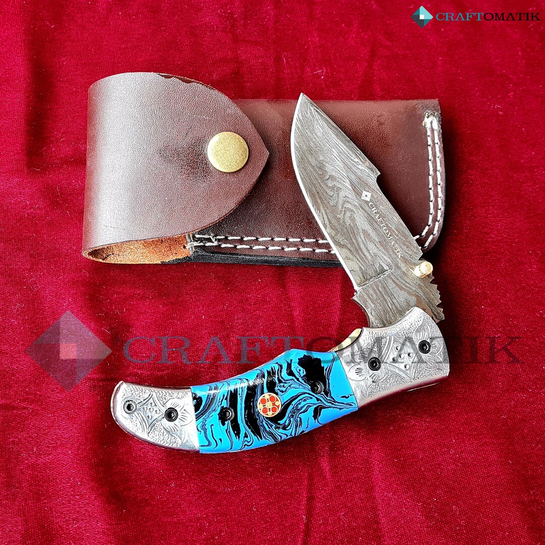 Pocket Knife | Jackknife | Damask Knife | Handmade Damascus Outdoor ...