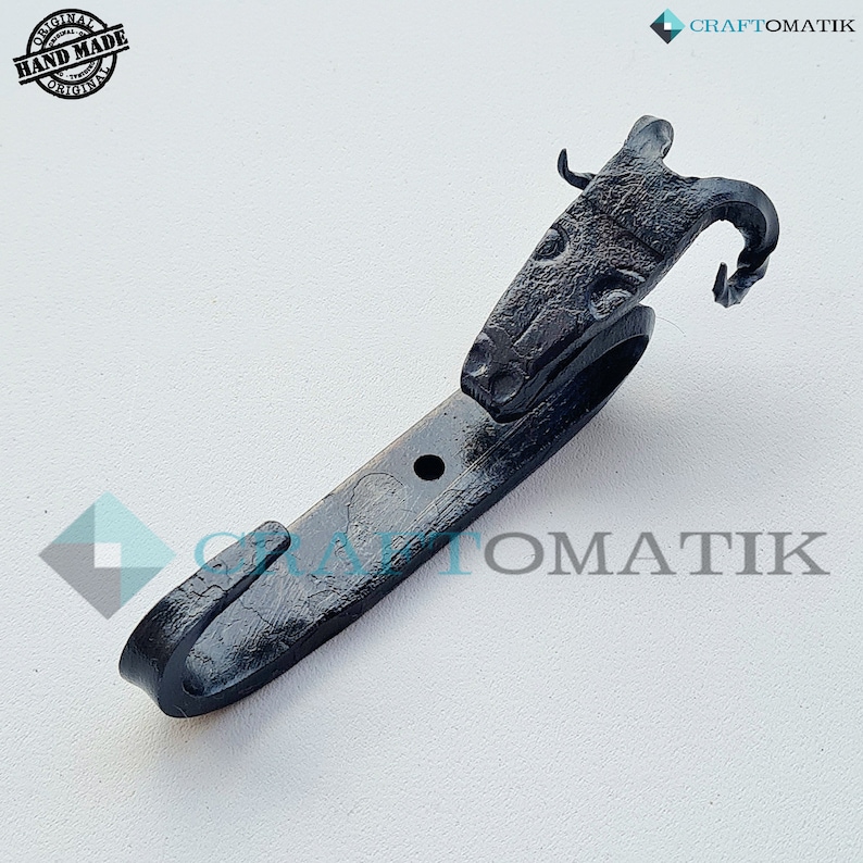 Ram Head Hook | Medieval Wall Hook | Hand-forged Wrought Iron Coat Rack ...