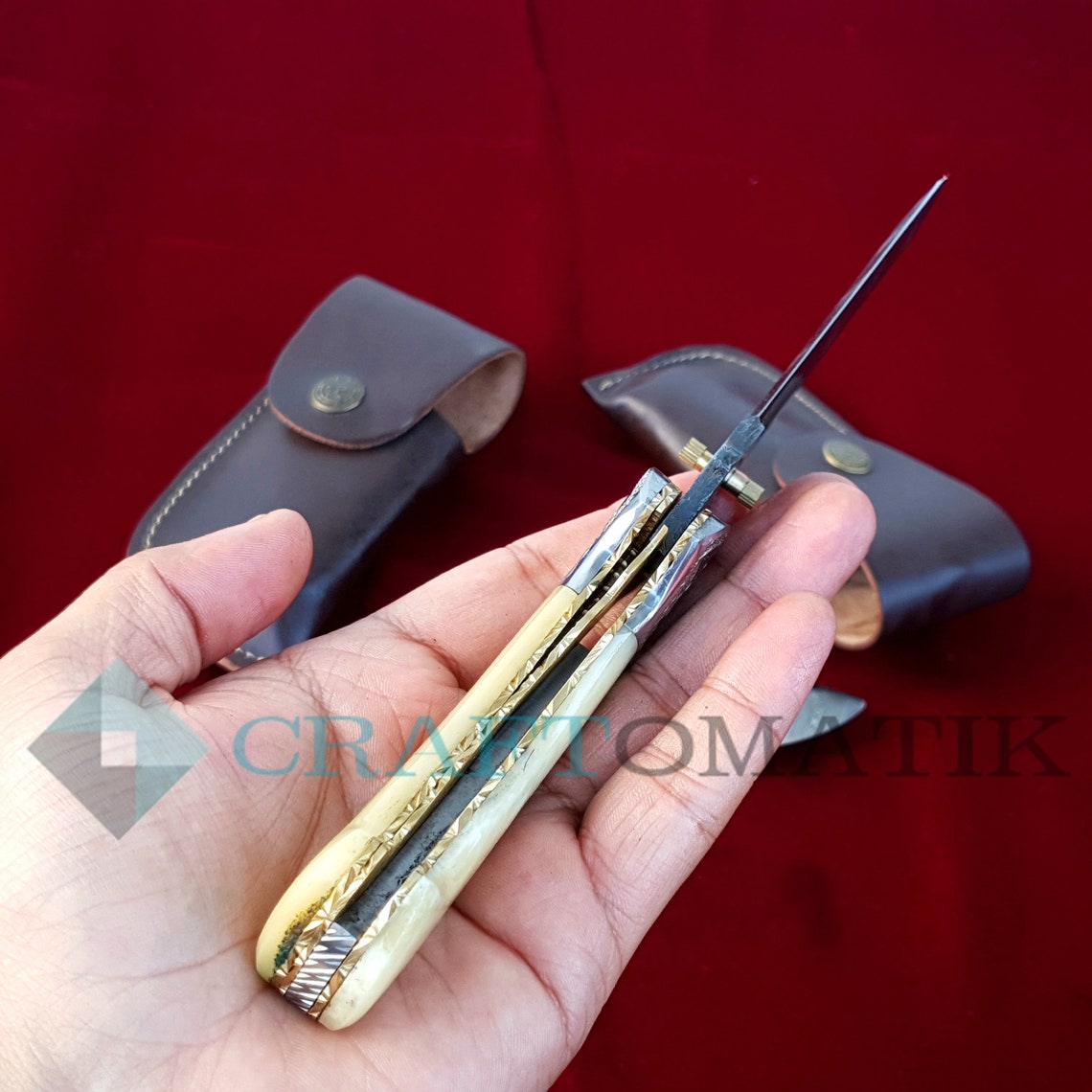 Eagle Pocket Knife | Jackknife | Damask Knife | Handmade Damascus ...
