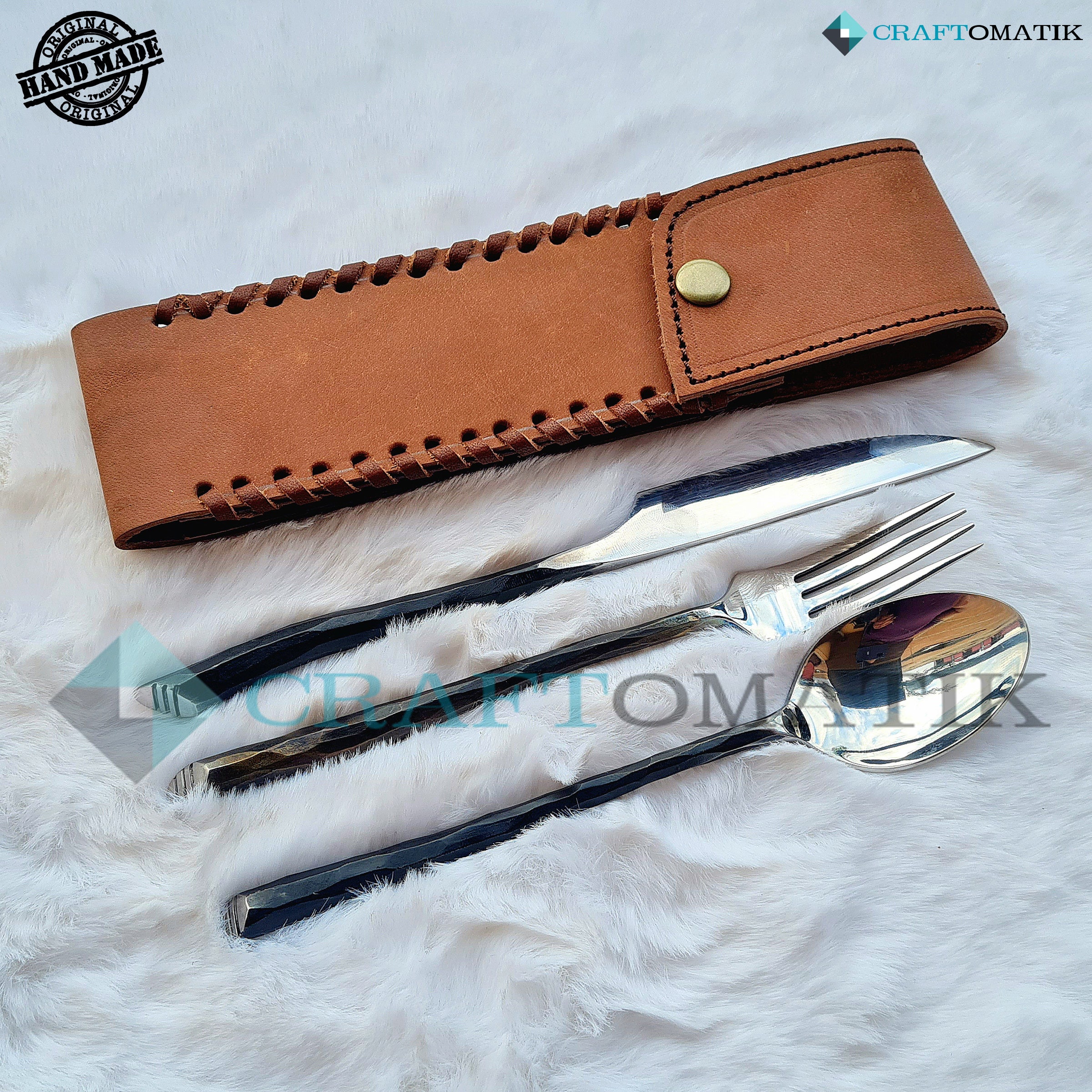 BBQ Cutlery Set | Camping Cutlery | Hand Forged | Medieval | With Bag | Gift Set | Hftc04x - Etsy