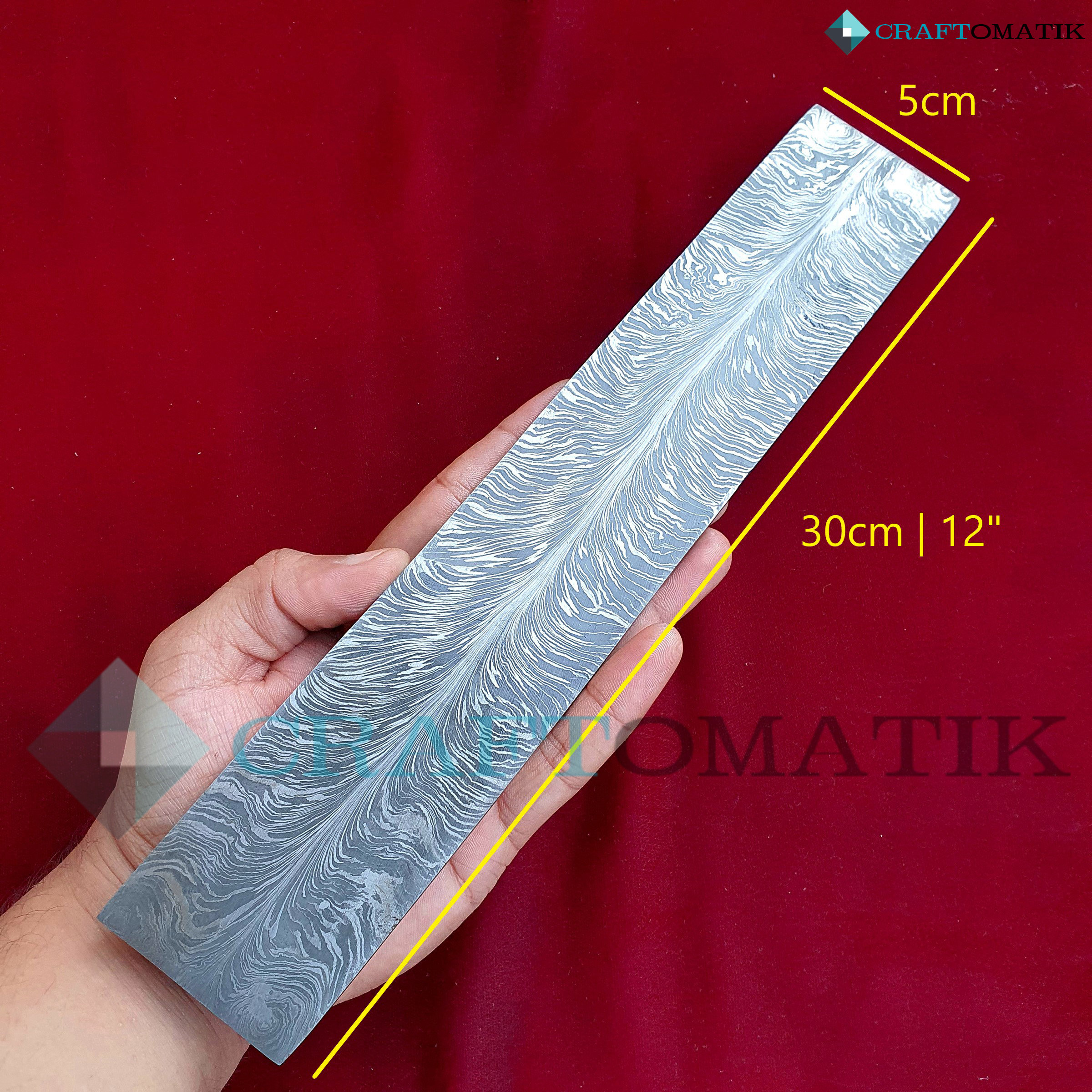 Damascus Plate | Blank Steel Crude Rod | Steel Cutter DIY Knife Making ...