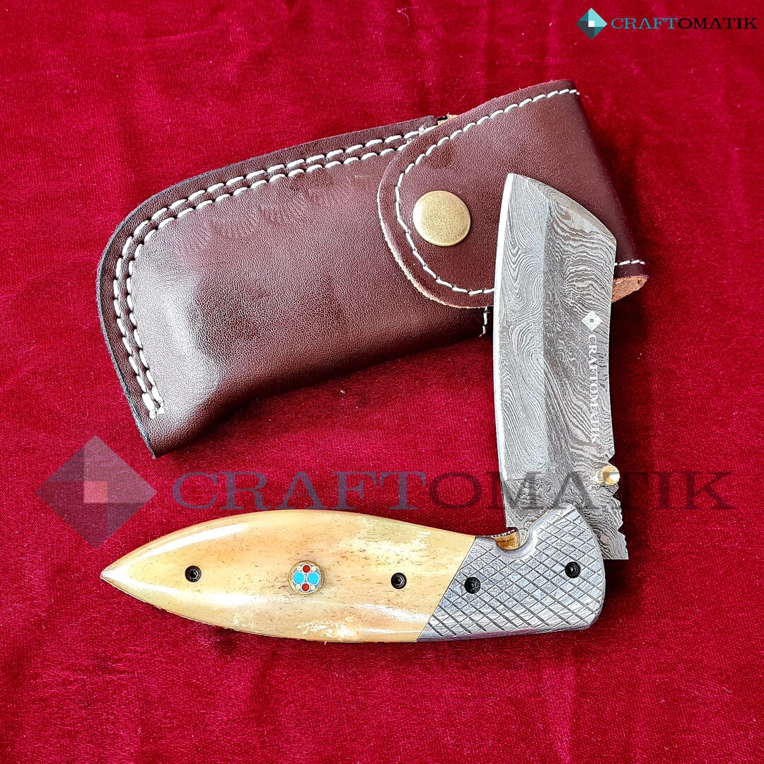 Pocket Knife | Jackknife | Damask Knife | Handmade Damascus Outdoor ...