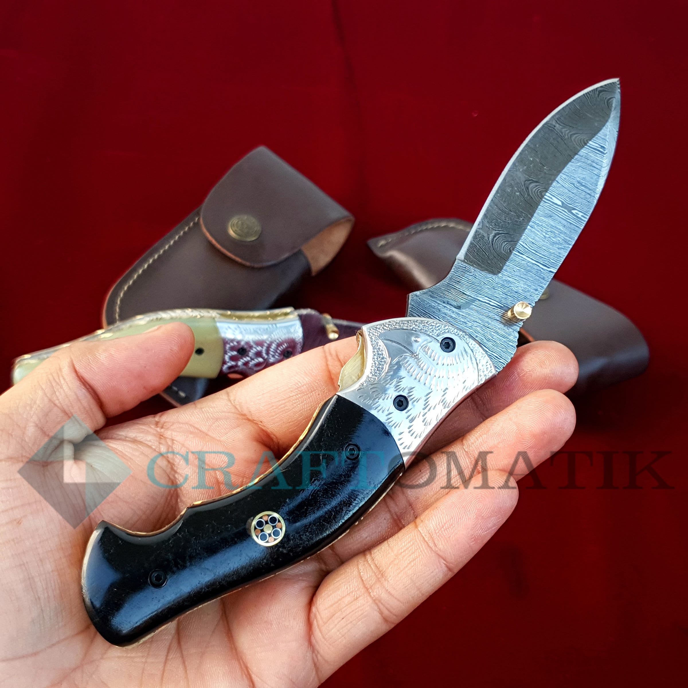 Eagle Pocket Knife Jackknife Damask Knife Handmade - Etsy Norway