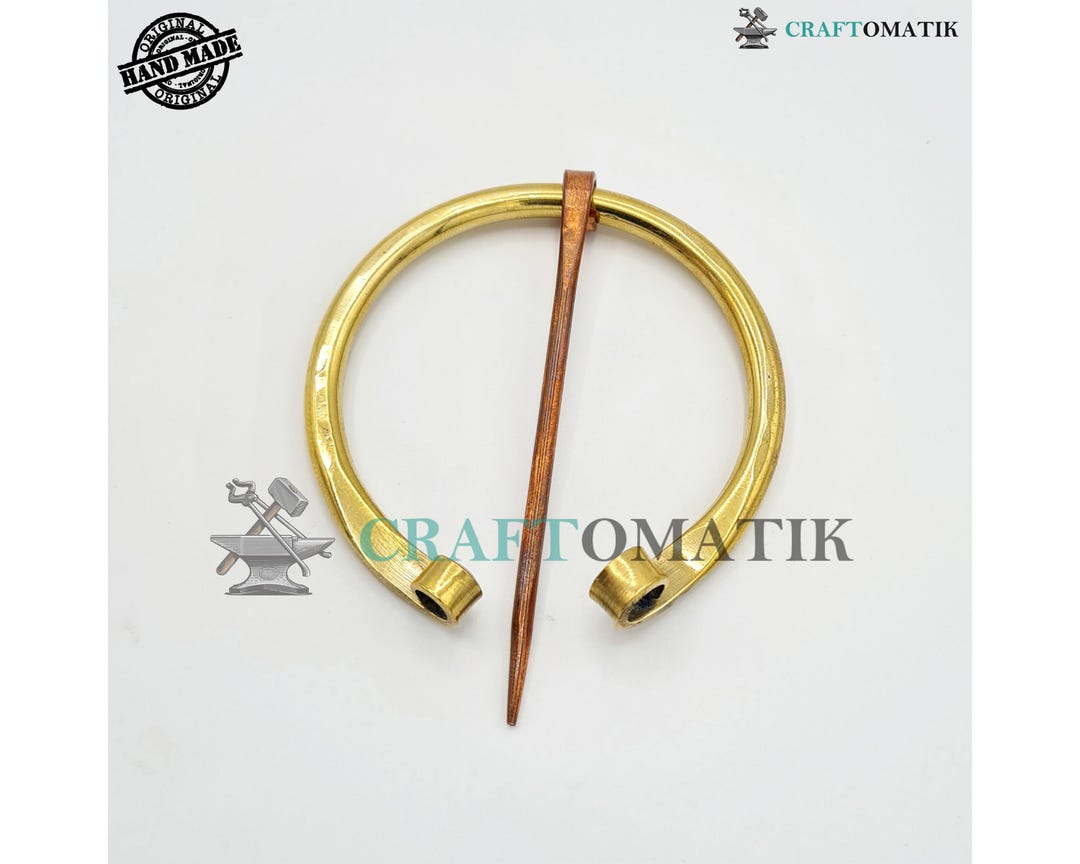Medieval Brooch | Brass Ring | Red Copper Needle | Handmade Viking LARP ...