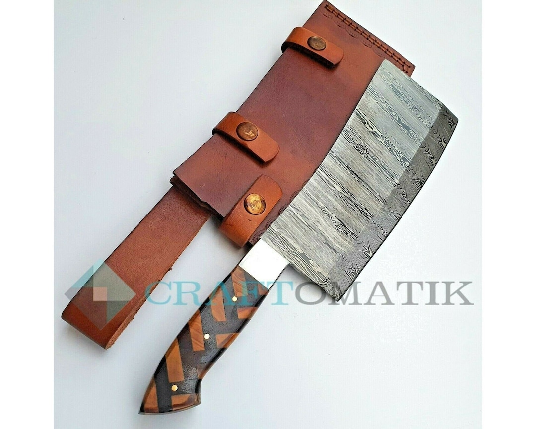 Damascus Steel Cleaver | Chef Cleaver Kitchen Cleaver | Meat Cleaver ...