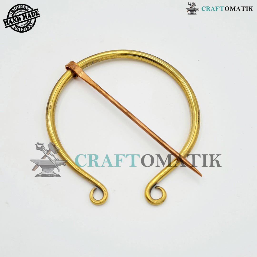 Medieval Brooch | Brass Ring | Red Copper Needle | Handmade Viking LARP ...