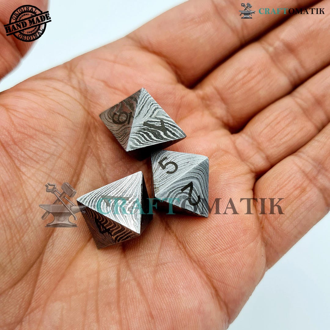 Damascus Dnd Dice D8 | Handmade Casino Dice | Damascus Steel Cube| 22mm ...