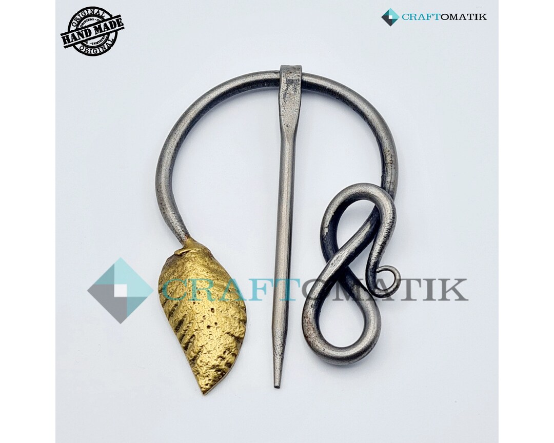 Fibula Garment Pin - Viking Clasp Fibula - Medieval LARP- Hand Forged ...