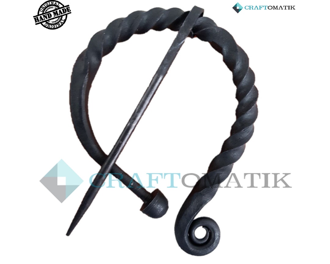 Fibula Garment Pin - Viking Clasp Fibula - Medieval LARP- Hand Forged ...