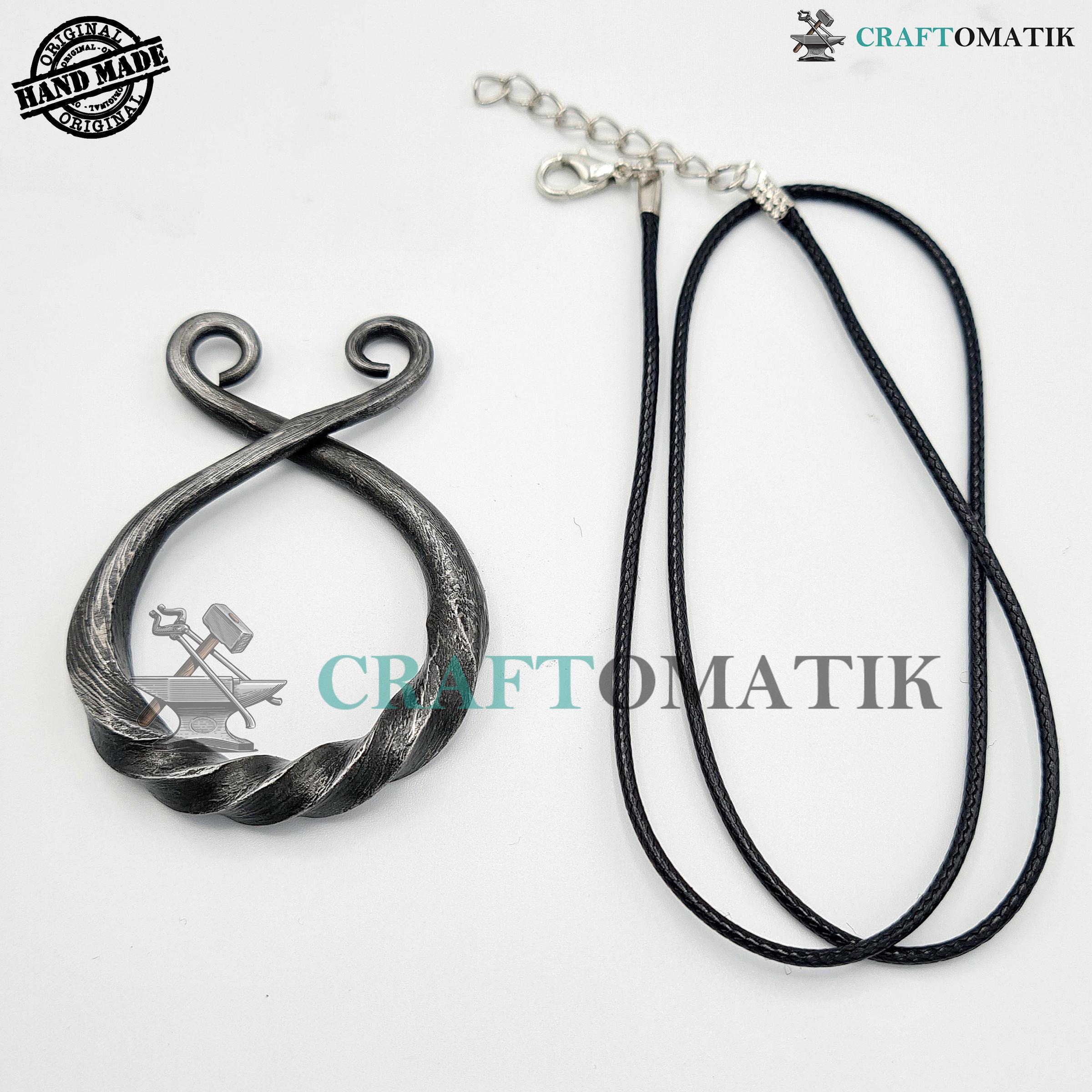 Damascus Steel Amulet | Hand Forged Viking Pendant | Medieval Locket ...