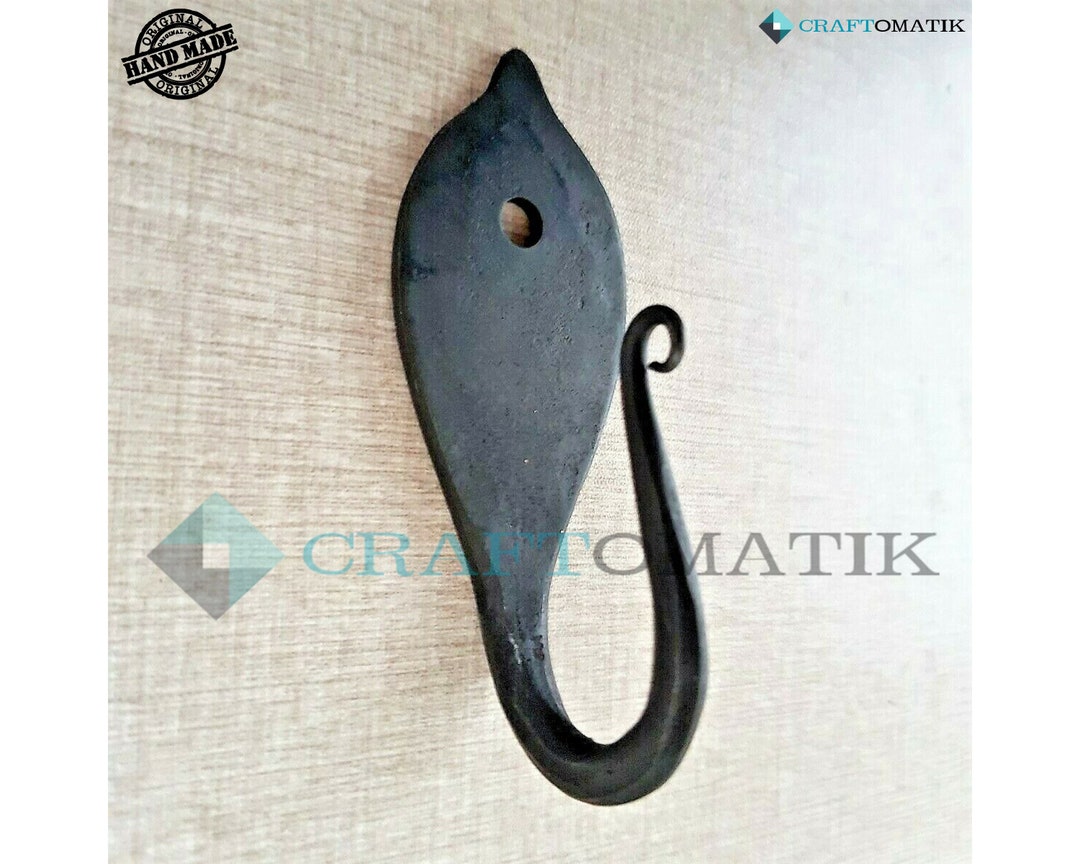 Hook | Medieval Wall Hook | Hand-forged Wrought Iron Coat Rack ...