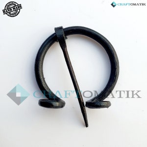 Fibula Garment Pin - Viking Clasp Fibula - Medieval LARP- Hand Forged ...