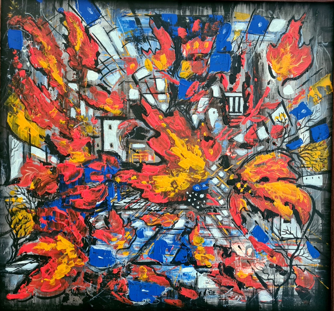 Urban Life Modern Art Abstract Painting Special Gift Original Abstract ...
