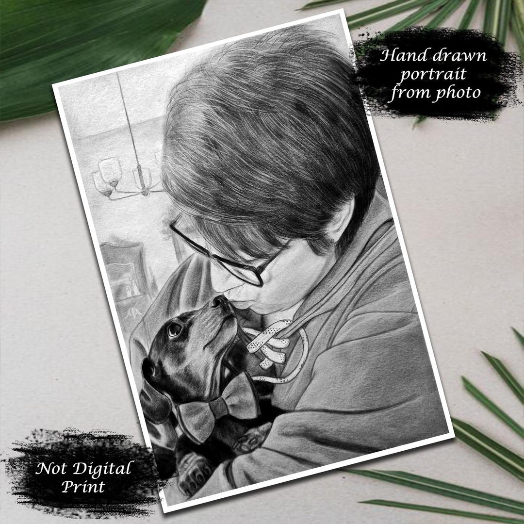 Hand-drawn Portrait Sketch: Personalized Graphite or Charcoal Art - Etsy