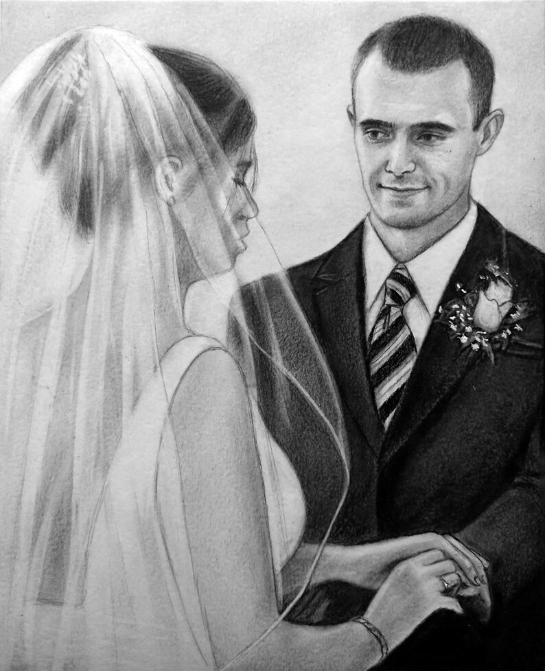 Custom Couple Portrait Custom Wedding Portrait From Photo Etsy