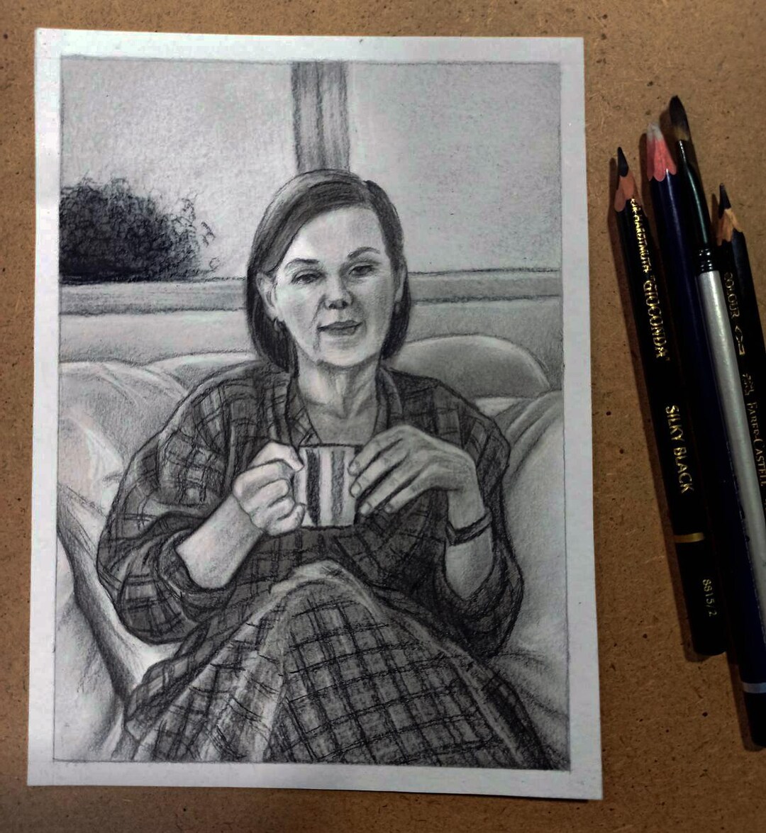 Custom Hand-drawn Pencil Portrait: Memory Gift (5x7 In) - Etsy