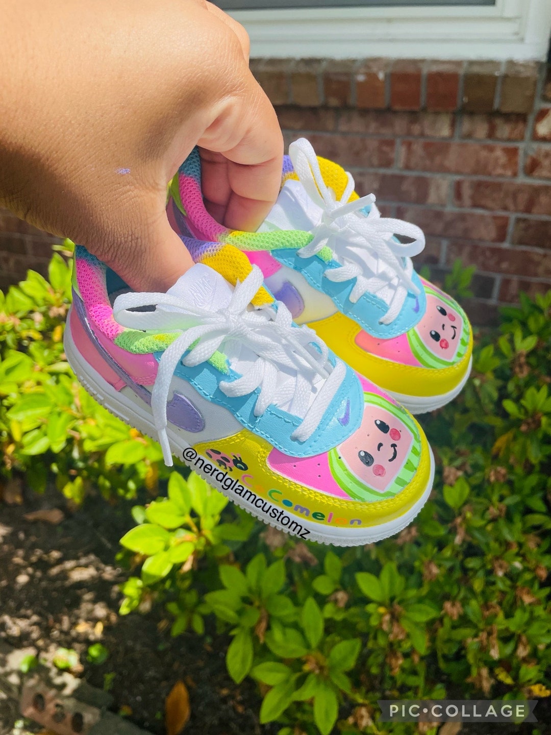 Custom Hand-painted Toddler Kids Cartoon Sneakers Personalized Colorful ...