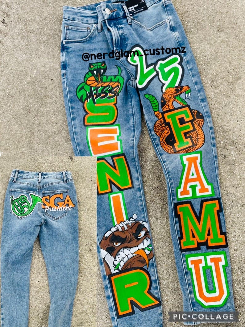 Customized High School Senior College Decision Day Class of 2025 Jeans ...