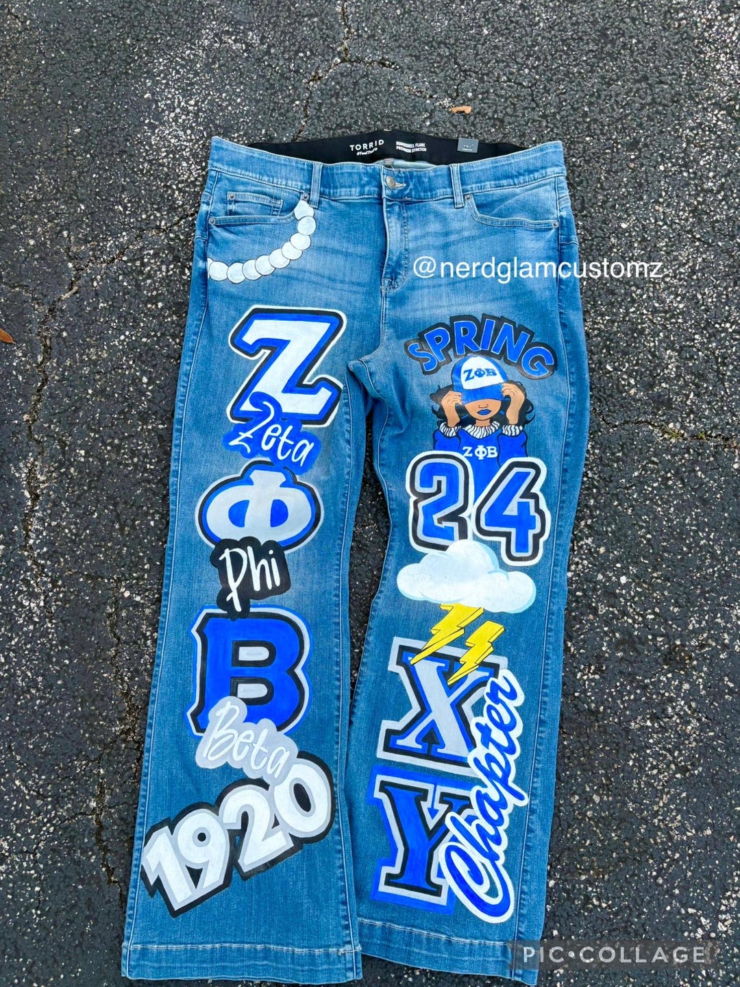 Custom Sorority Jeans – Hand-painted Greek Letter Denim – Personalized ...