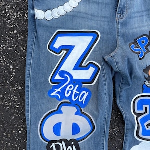Custom Sorority Jeans – Hand-painted Greek Letter Denim – Personalized ...