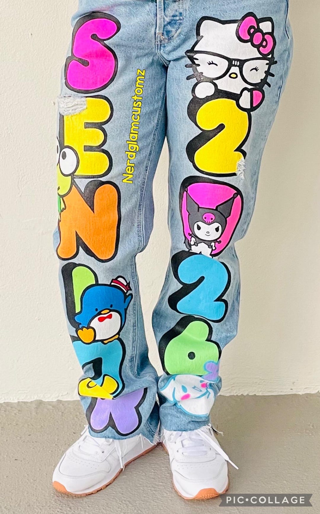 Custom Hand Painted Senior Jeans Personalized Graduation Pants Unique ...
