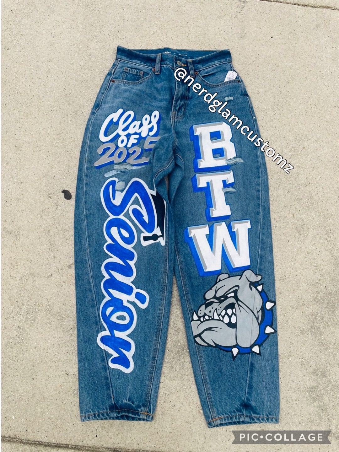 Customizable High School Senior Graduation Class of 2025 Jeans, Unique ...