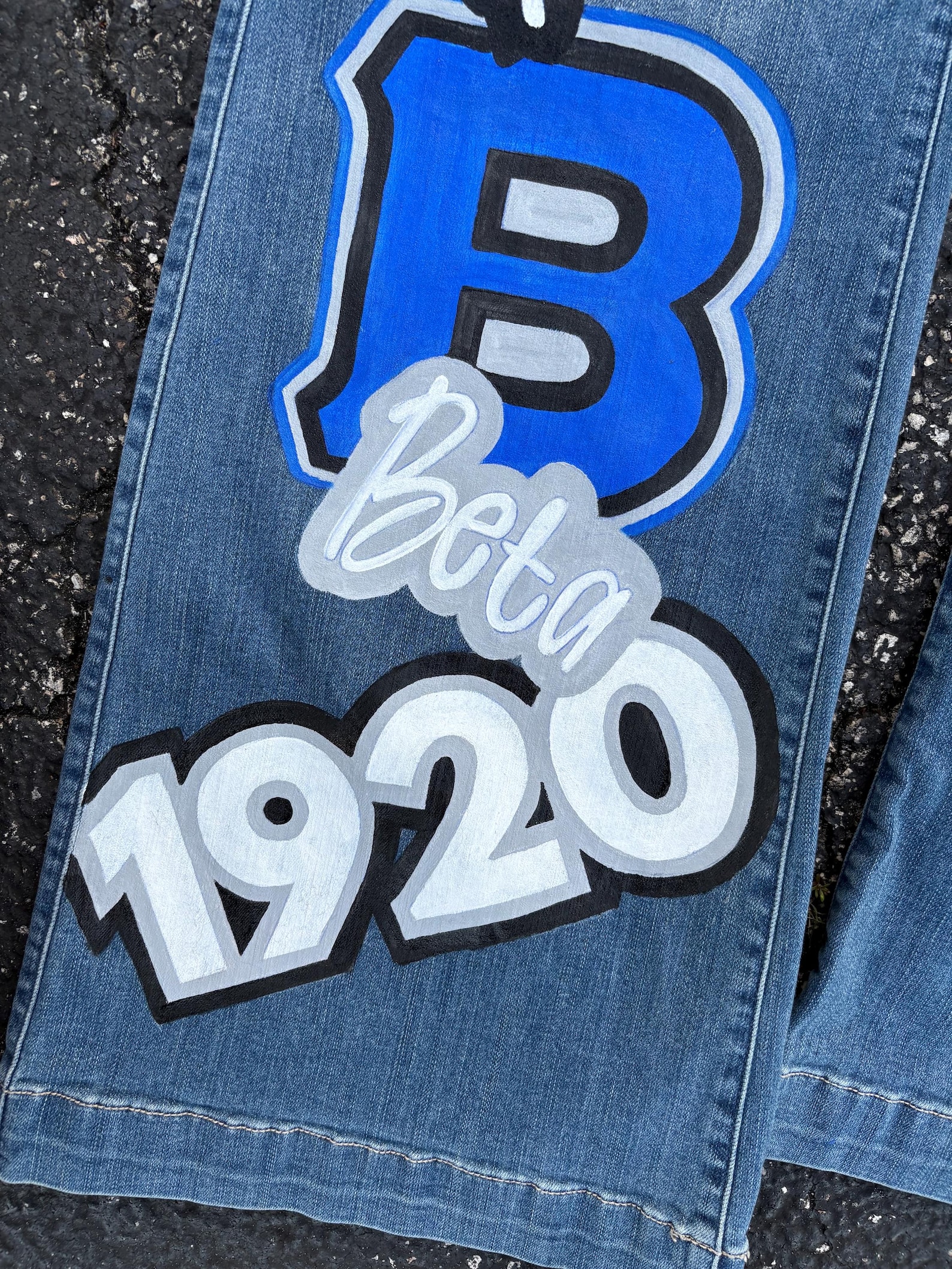 Custom Sorority Jeans – Hand-painted Greek Letter Denim – Personalized ...