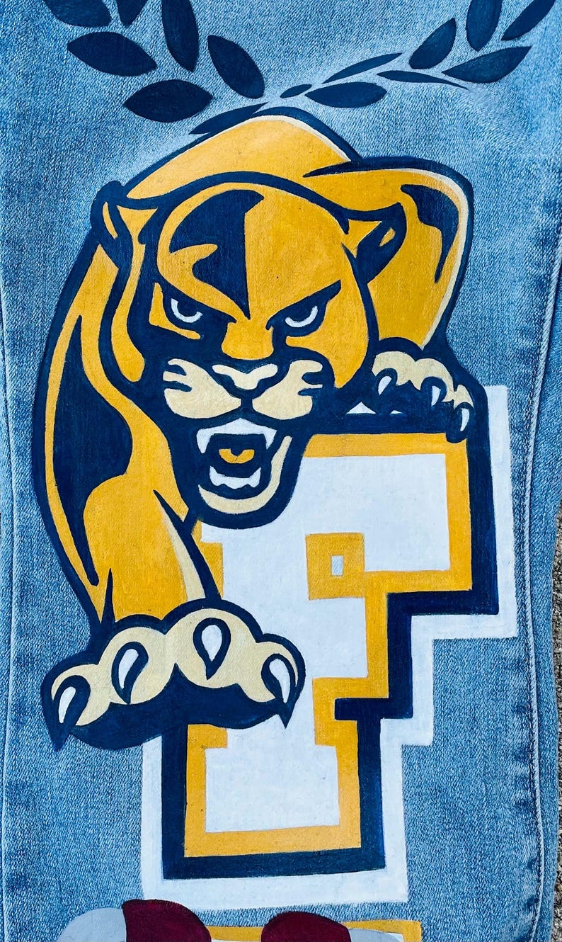 Custom Painted College Grad Jeans – Graduation Photoshoot Denim ...