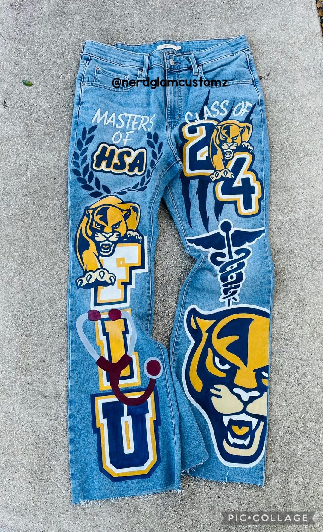 Custom Painted College Grad Jeans – Graduation Photoshoot Denim ...