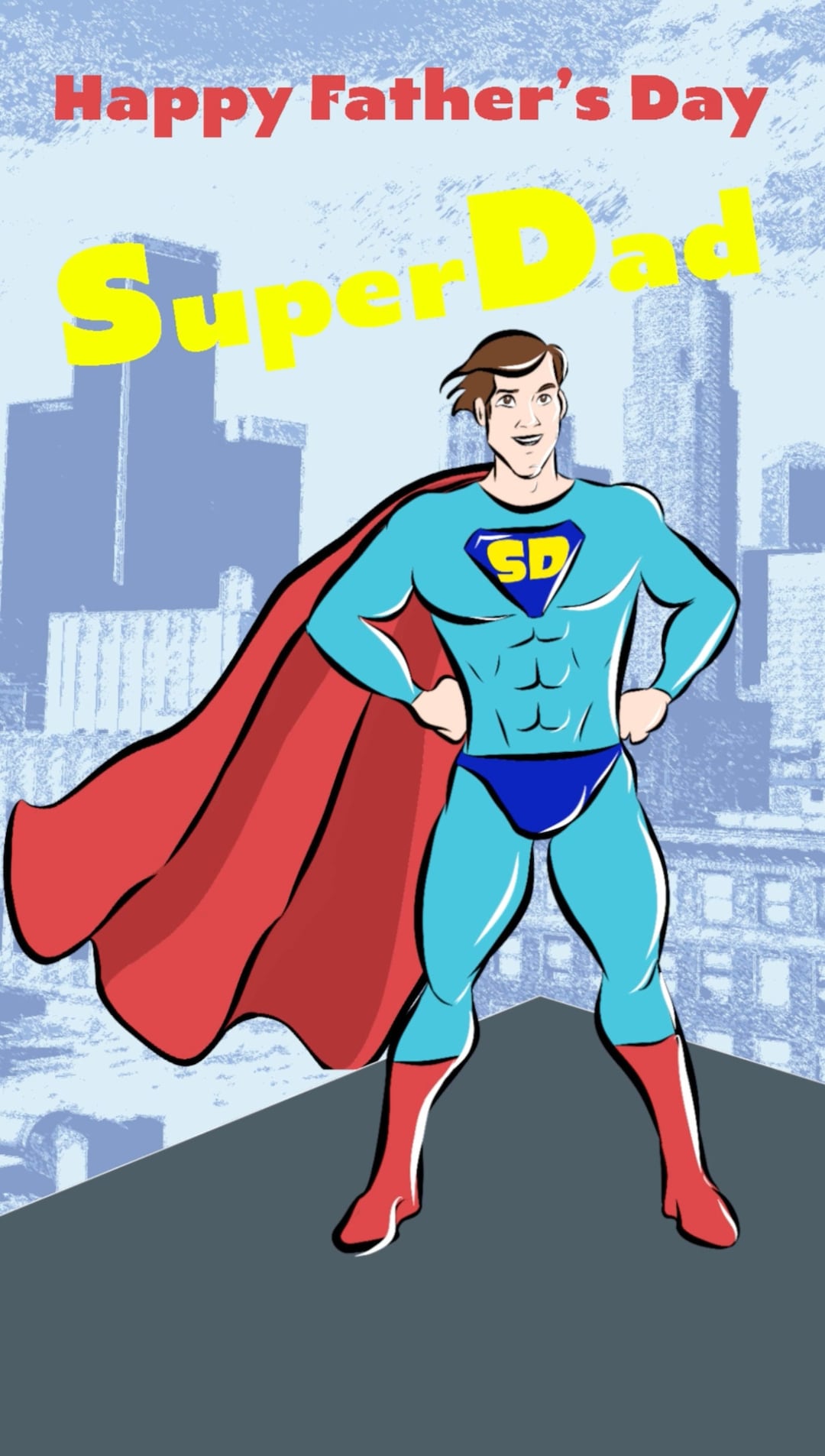 Superdad Father's Day Ecard - Etsy