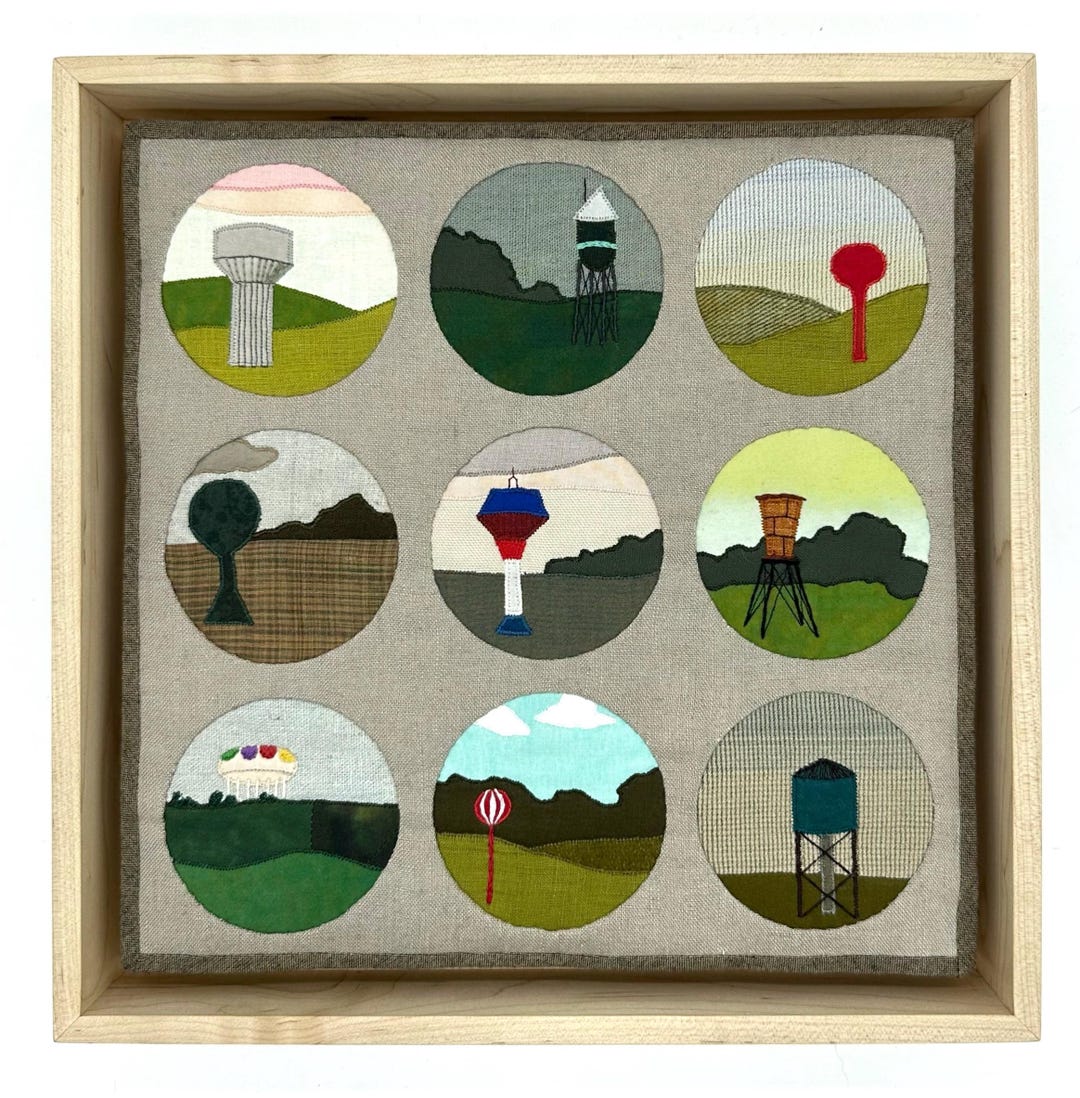 Water Tower Portraits #2 12”x12” Framed Quilt - Etsy