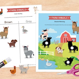 Farm Animals Themed Printable Busy Binder for Toddlers & Preschool Kids ...