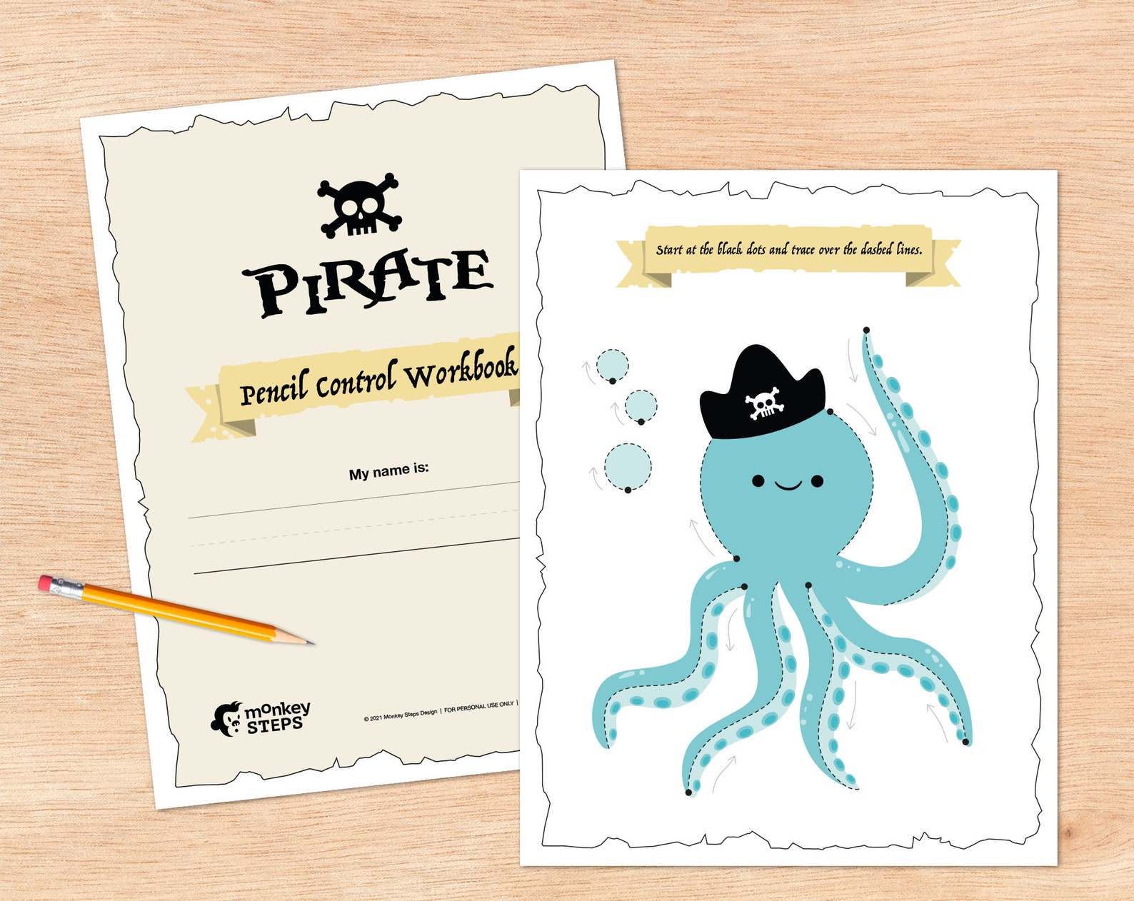 Pirate Handwriting Practice 8 Printable Tracing Worksheets - Etsy