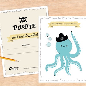 Pirate Handwriting Practice, 8 Printable Tracing Worksheets, Preschool ...