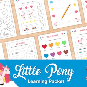 Little Pony Busy Book Activities for Toddler Girl, Printable Packet for ...