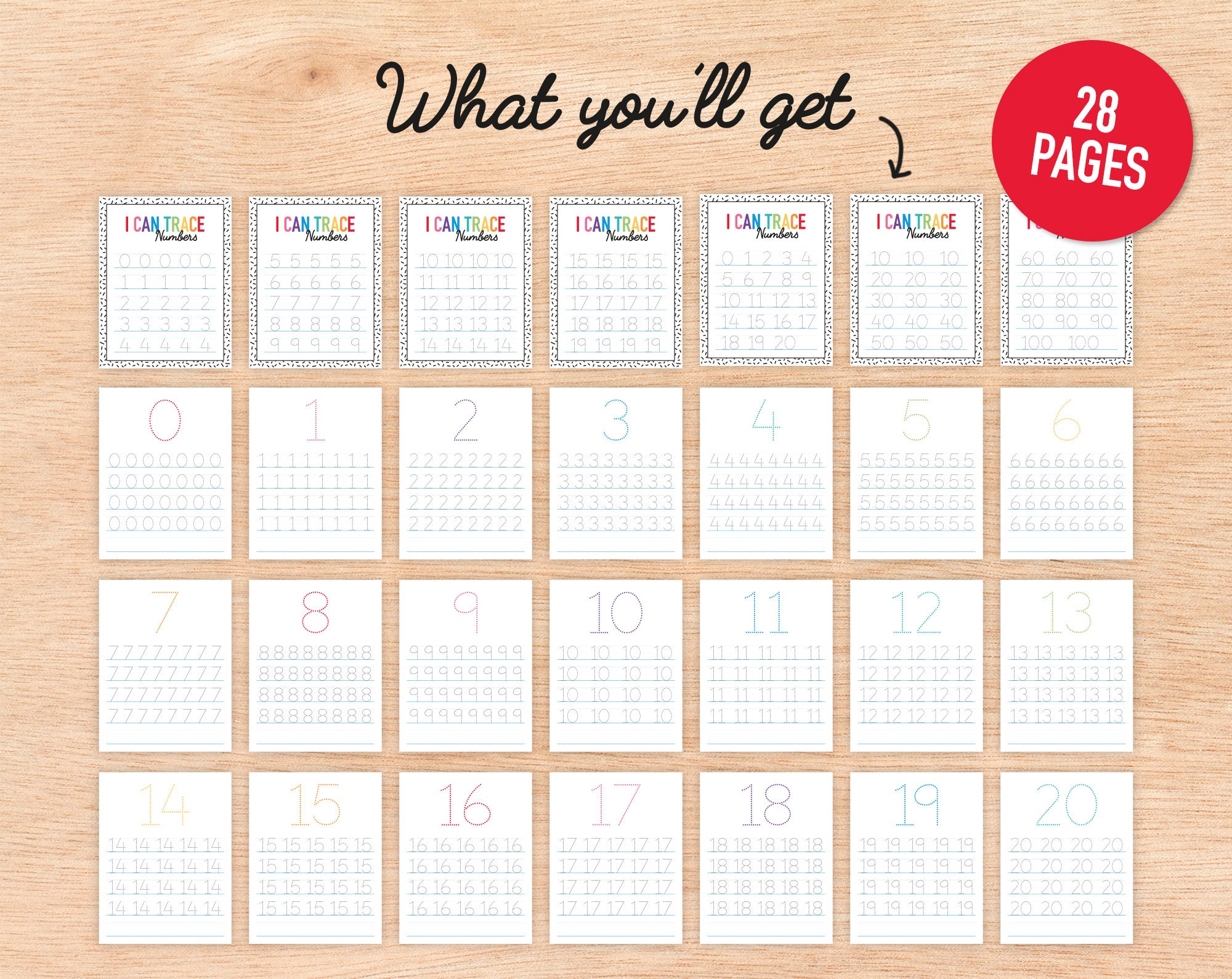 0-20 Number Tracing Worksheets Bundle Number Writing Pages | Etsy