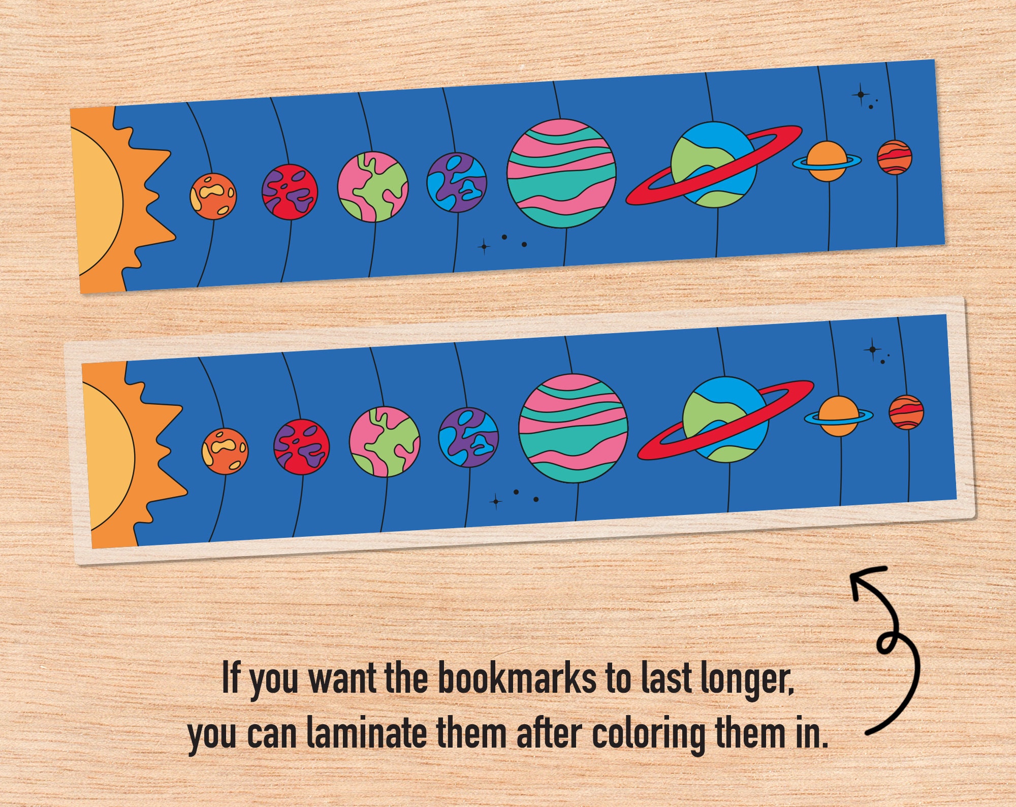 Color Your Own Bookmarks, Printable DIY Bookmarks, Space Themed Reading ...