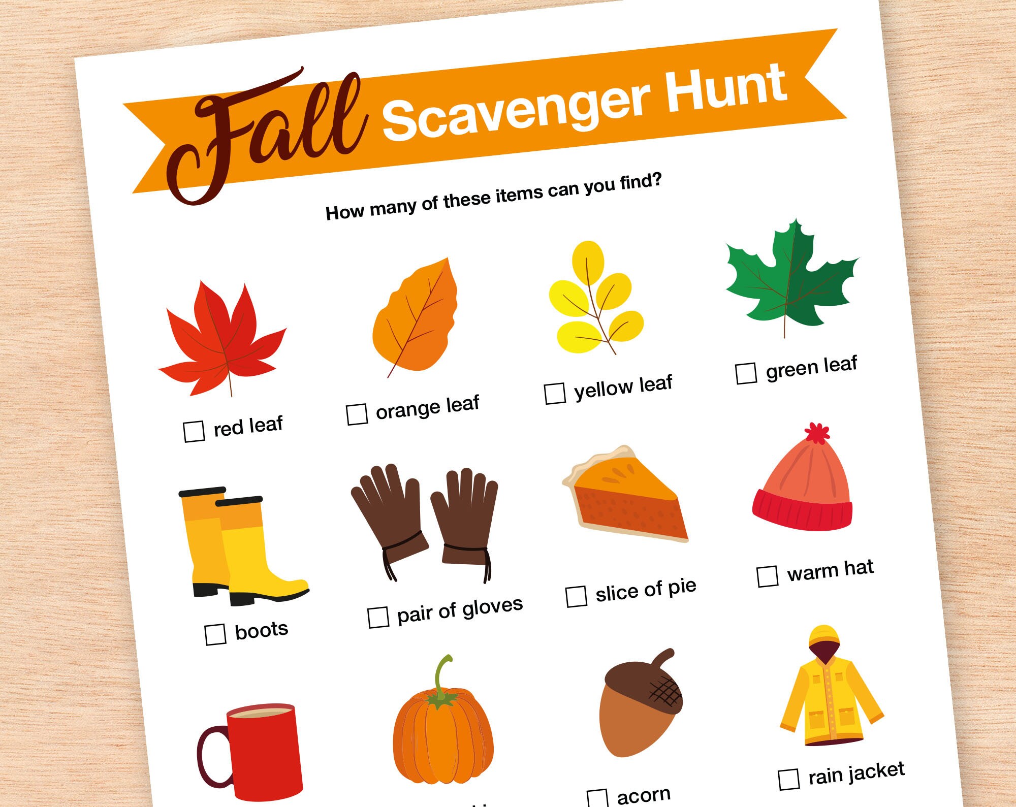 Fall Outdoor Scavenger Hunt Printable & I Am Thankful Writing - Etsy