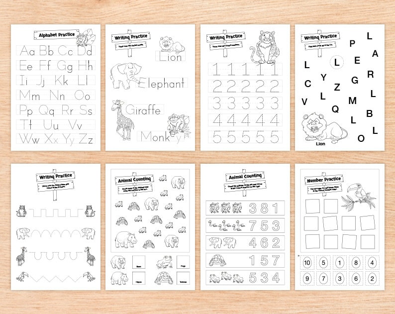 Zoo Animals Printable Preschool Learning Packet 25 Pages, Toddler ...
